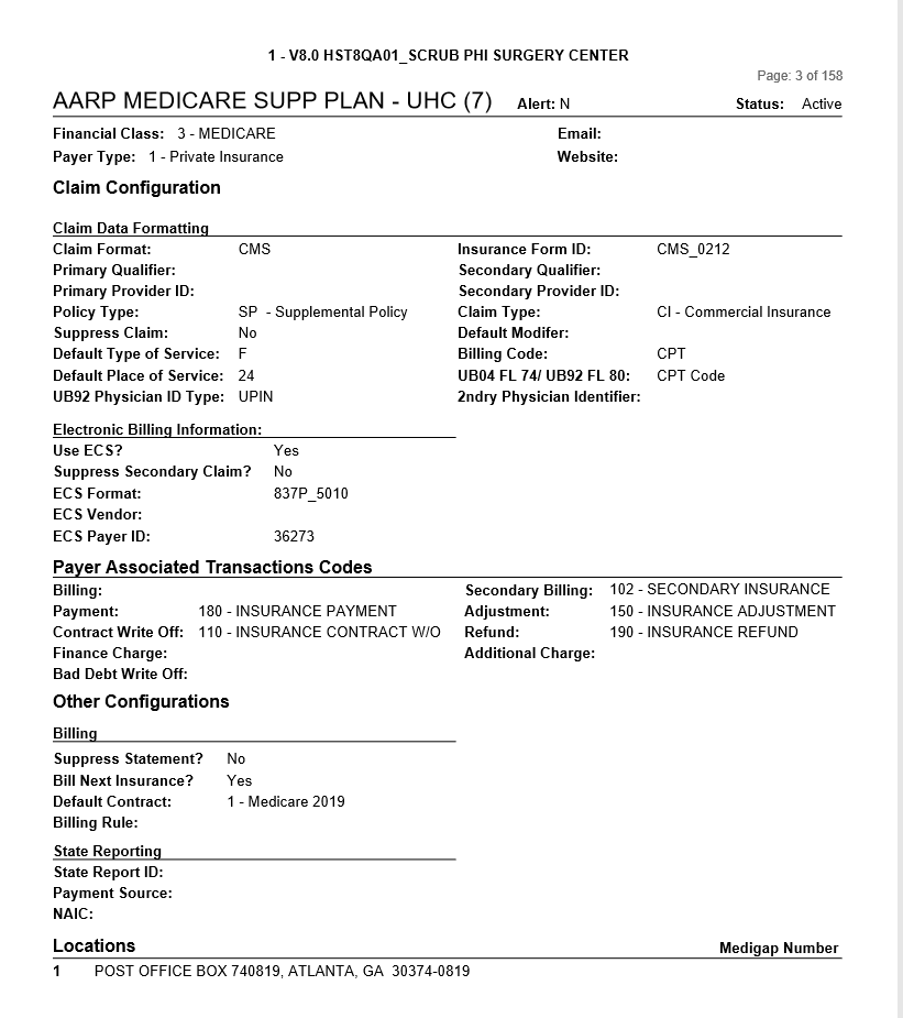CT6009 – Payer Configuration